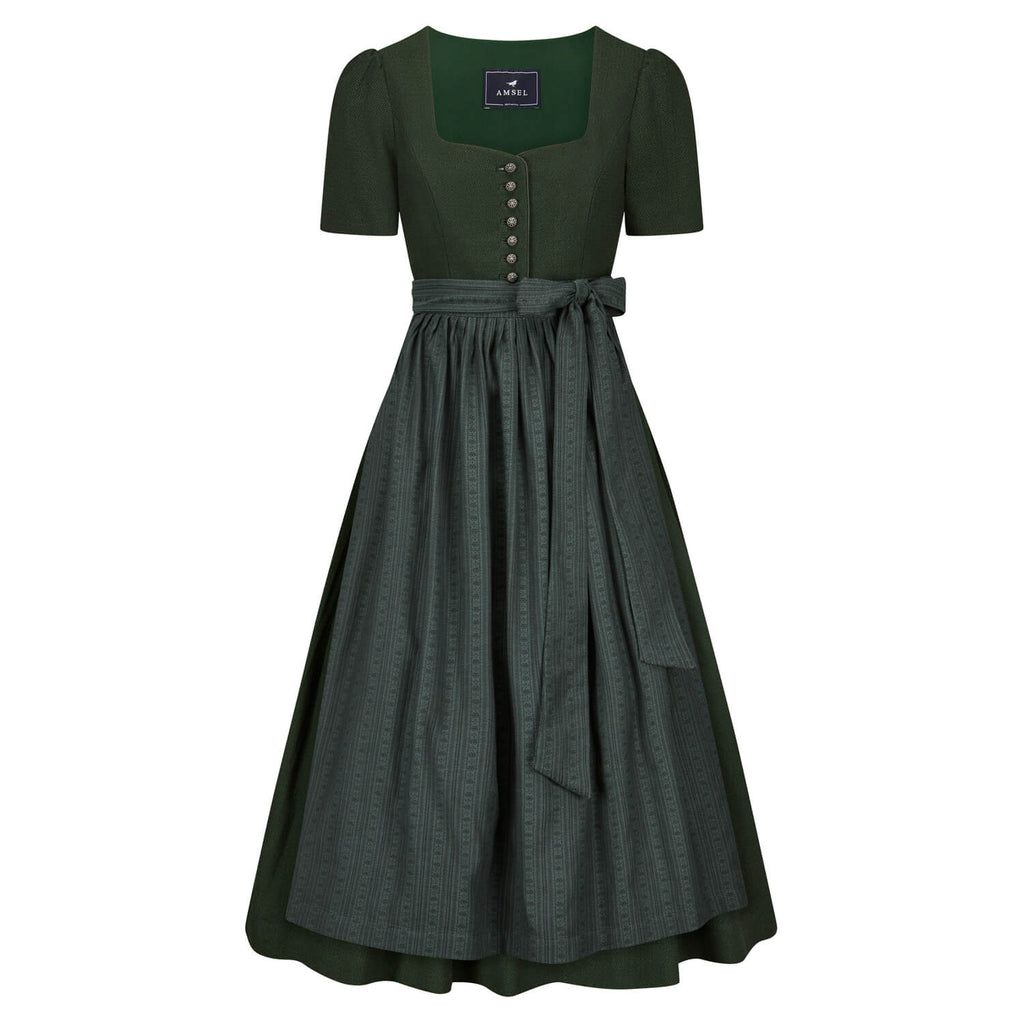 Dirndl Heidi Grün mit Ärmeln – lang & elegant | Amsel – Amsel Fashion